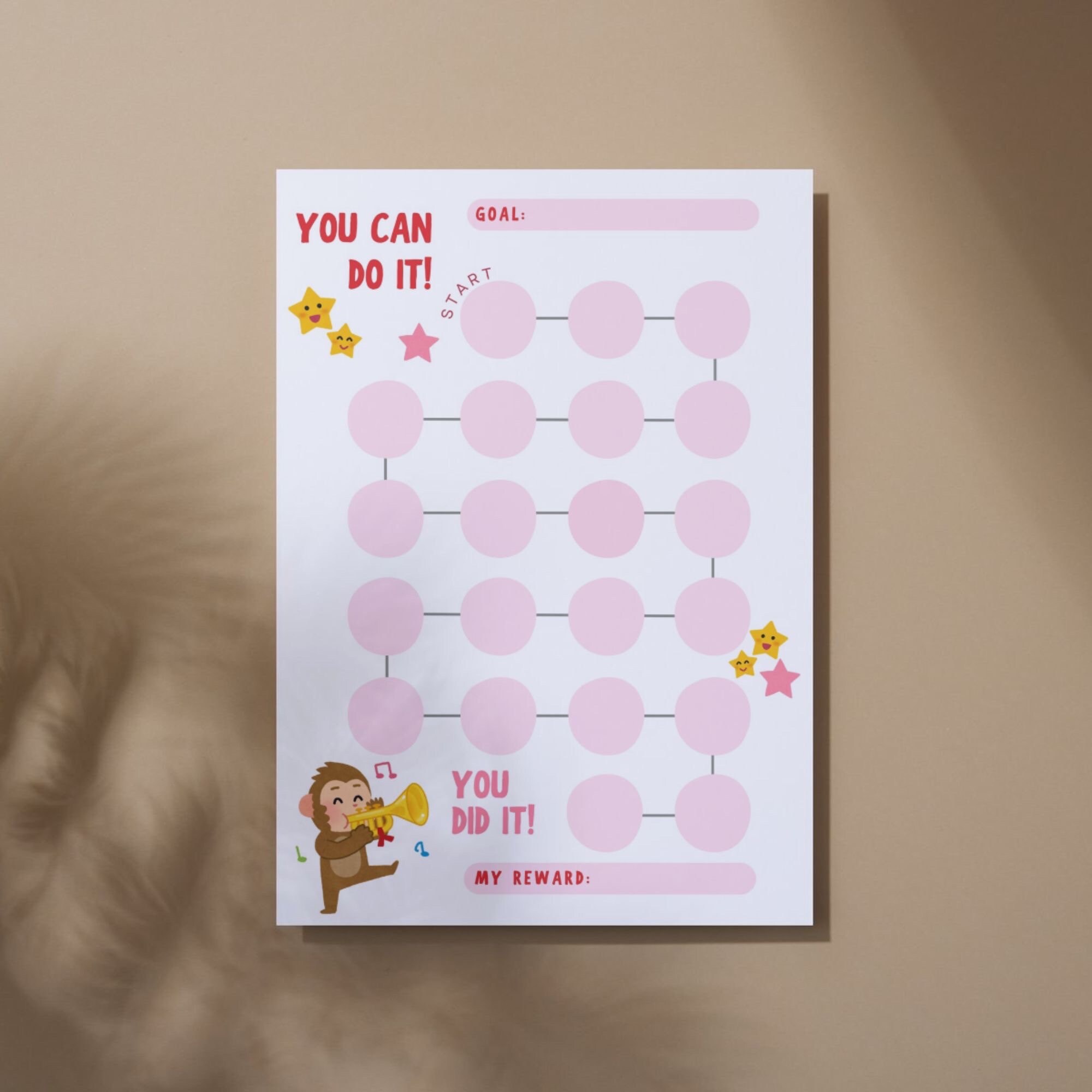 Printable Reward Chart Toddler Music Practice Tracker 21 Day Reward ...