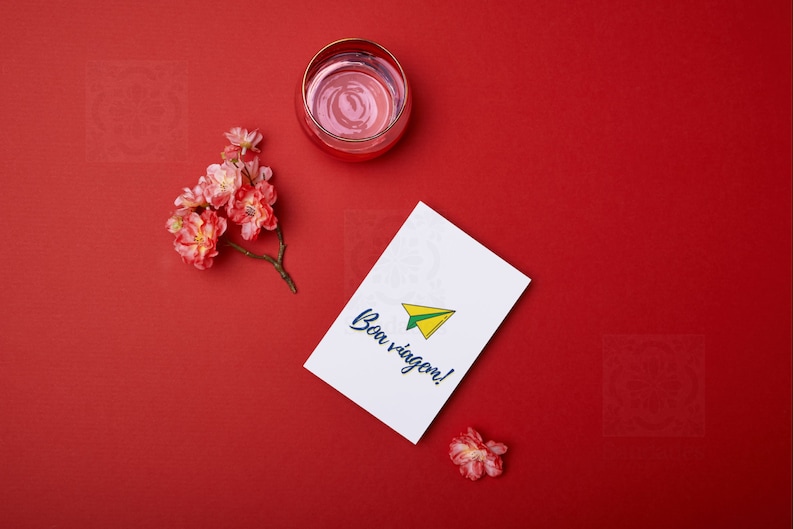 Boa Viagem - Brazilian Colors Paper Airplane Farewell Card, 5x7 ...