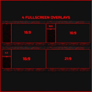 Animated RED Stream Overlays Package for Twitch, Youtube, OBS ...