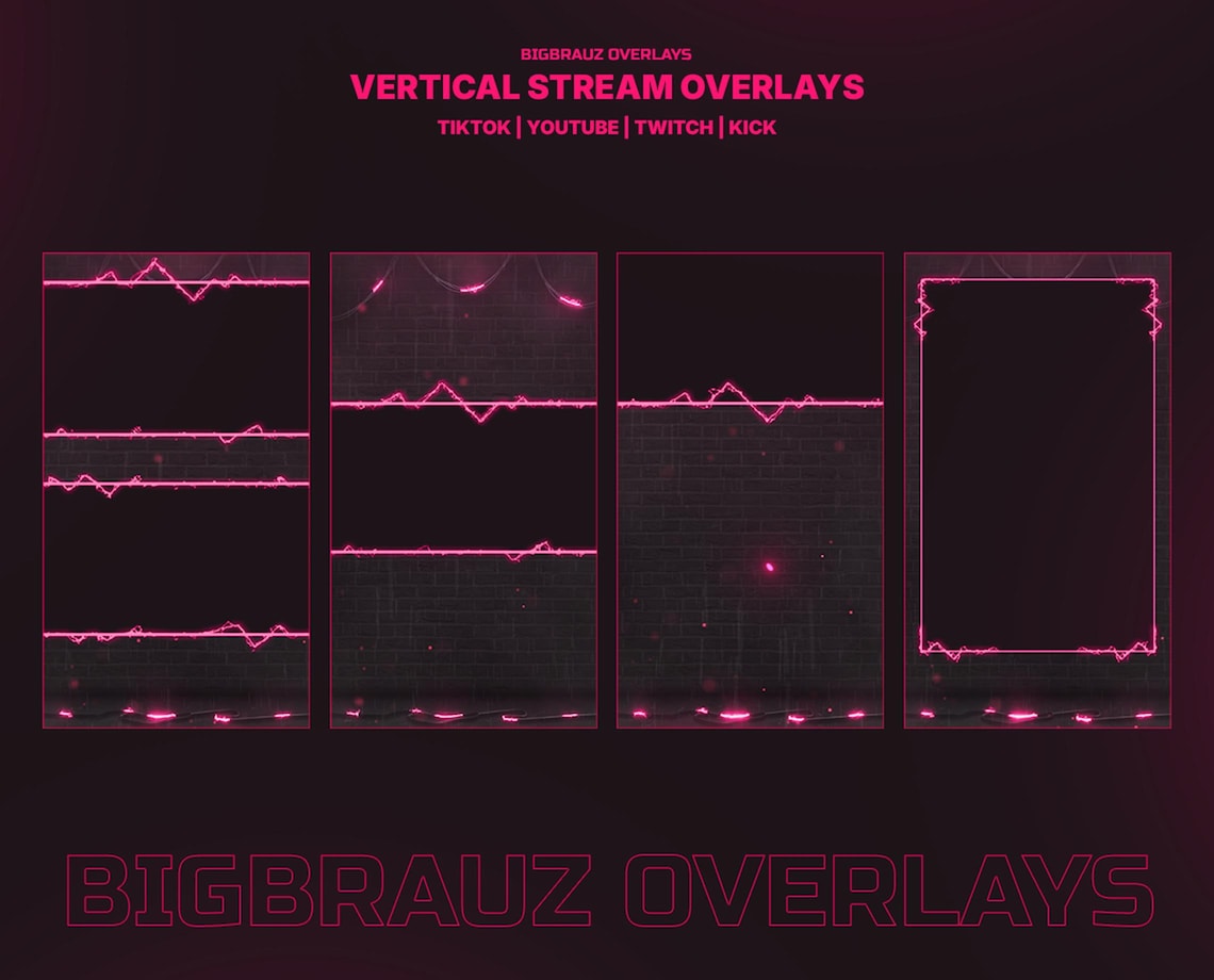 Animated Vertical PINK Tiktok Stream Overlays - Etsy