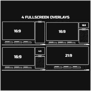 Animated DARK Stream Overlays Package for Twitch, Youtube, OBS ...