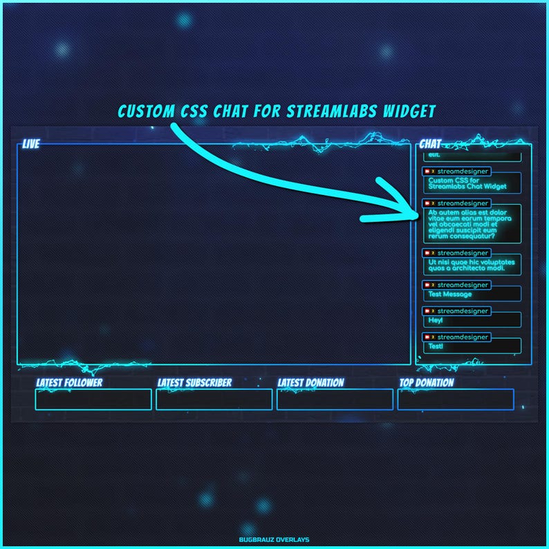 Animated Blue Neon Stream Overlays Package - Etsy