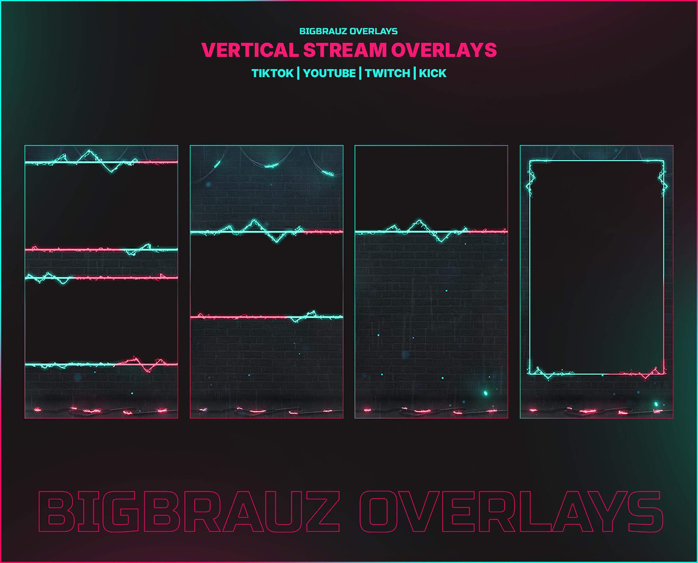 Animated Vertical Neon Tiktok Stream Overlays - Etsy