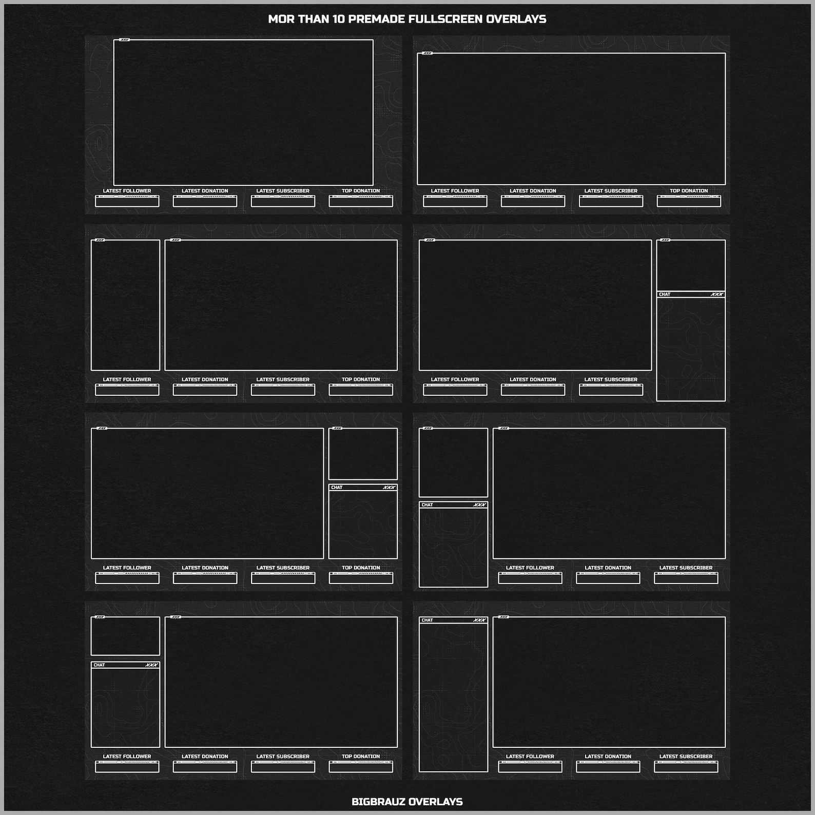 Animated DARK Stream Overlays Package for Twitch, Youtube, OBS, and ...