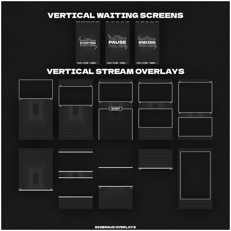 Animated DARK RETRO Stream Overlays Package for Twitch, Youtube, OBS ...
