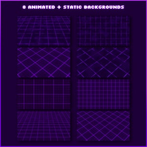 Animated Purple Retro Neon Stream Overlays Package for Twitch, Youtube ...
