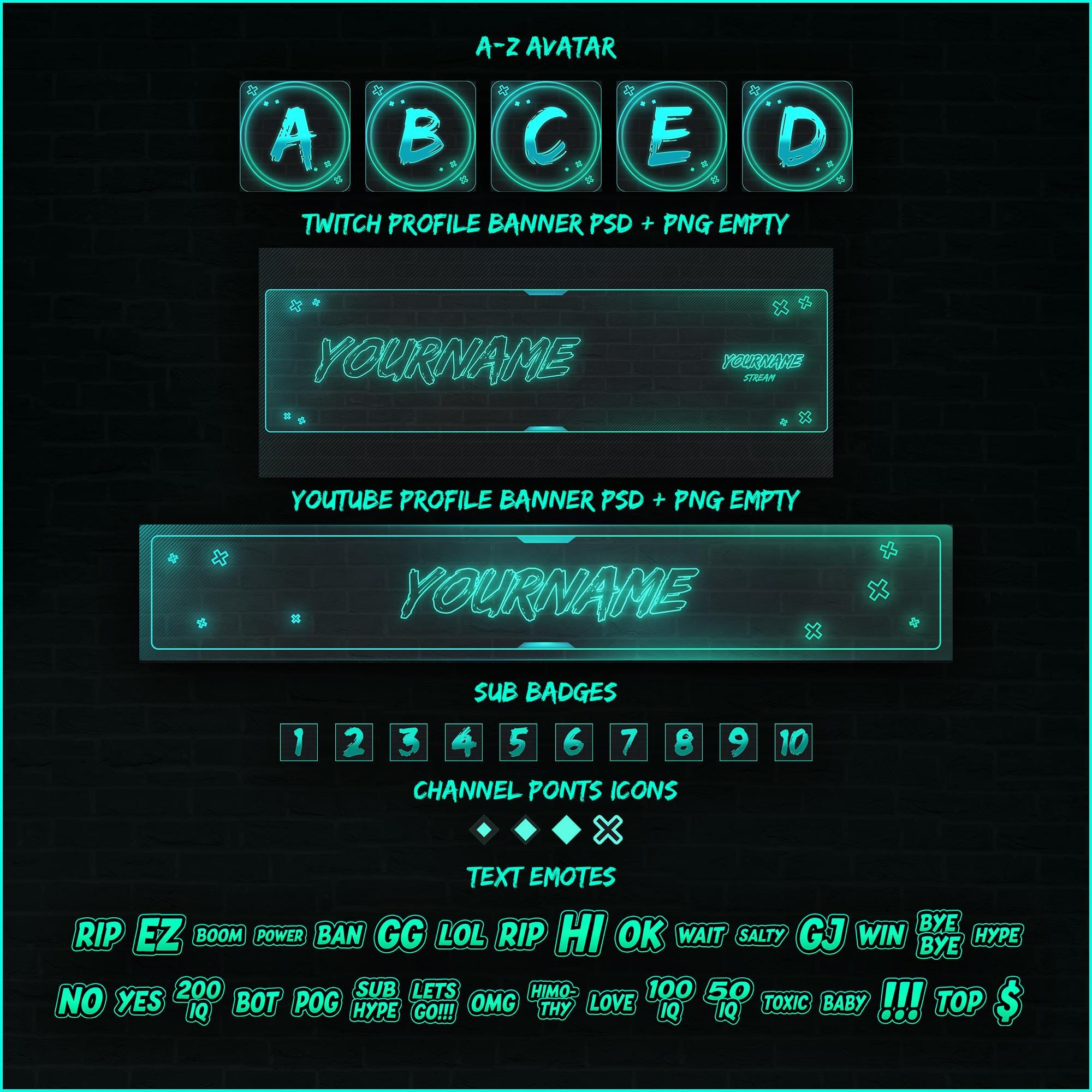 ANIMATED Green Neon STREAM OVERLAYS for Twitch, Youtube (obs Studio and ...