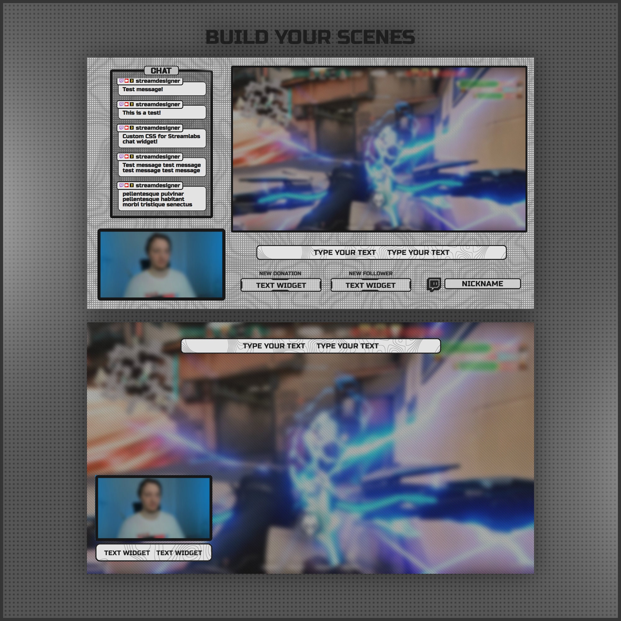 Animated WHITE Stream Overlays Package for Twitch, Youtube, OBS ...