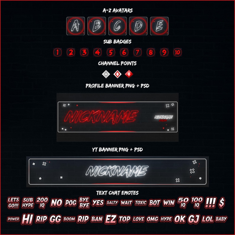 Overlays Stream Animated DARK NEON Style Twitch Package - Etsy Australia