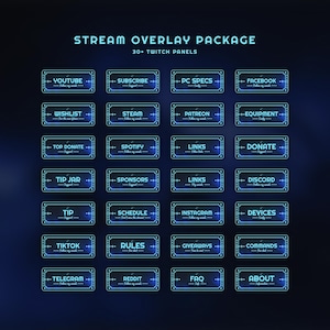 Celestial Dark Blue Animated Stream Overlay Package - Etsy
