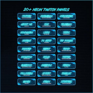 BLUE NEON PANELS for Twitch. Designs Panels for Twitch Profile - Etsy