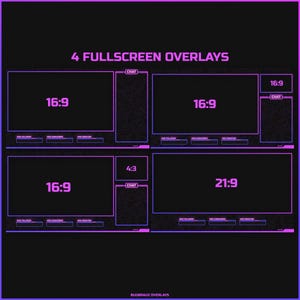 Animated PURPLE NEON Stream Overlays Package for Twitch, Youtube, OBS ...