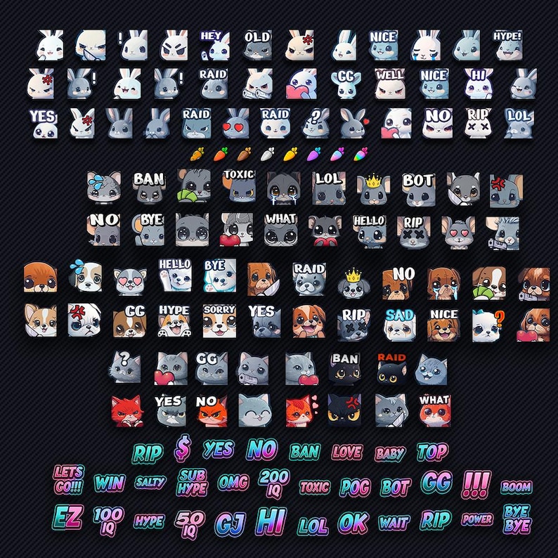 100 Twitch Emotes Package - Etsy