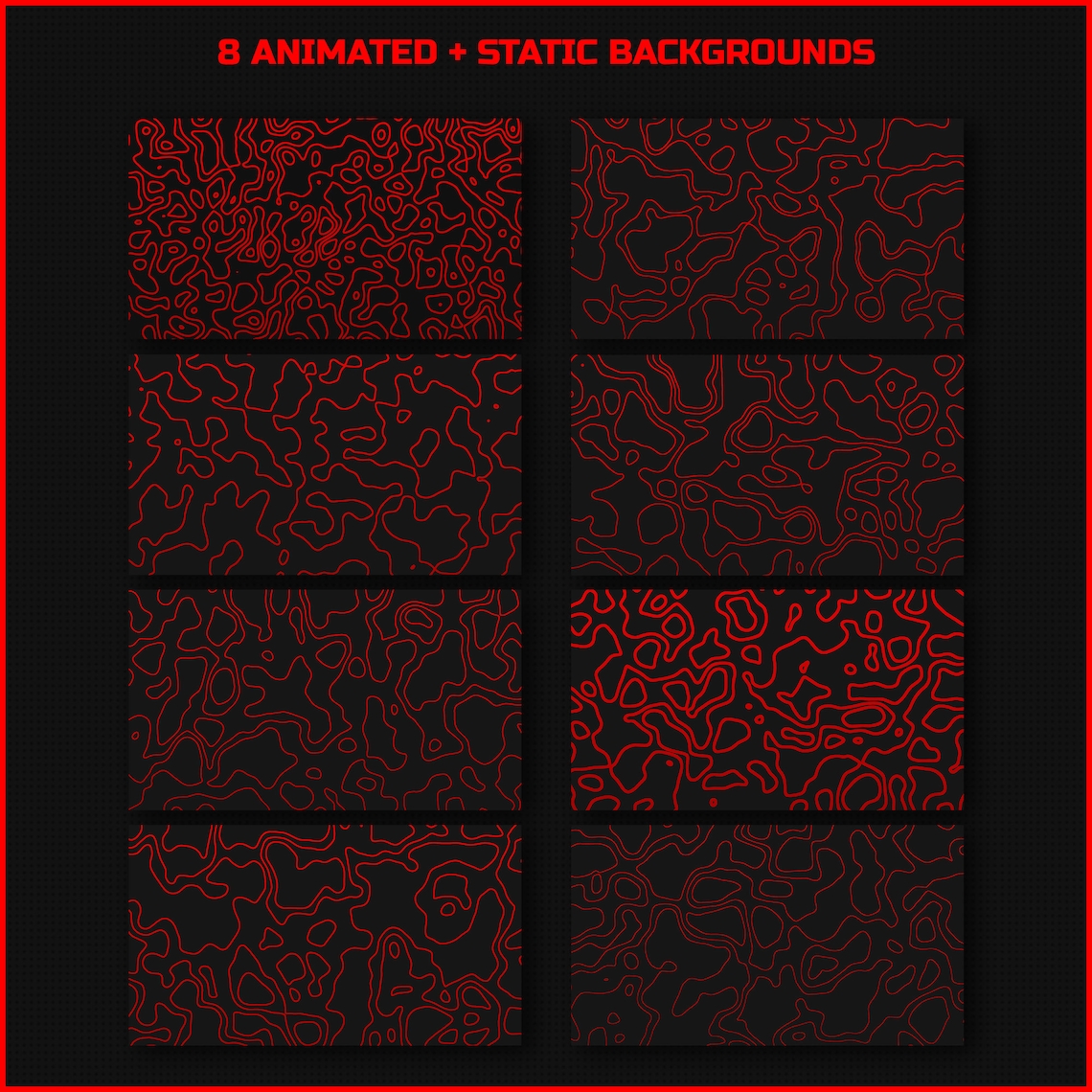 Animated RED Stream Overlays Package for Twitch, Youtube, OBS ...