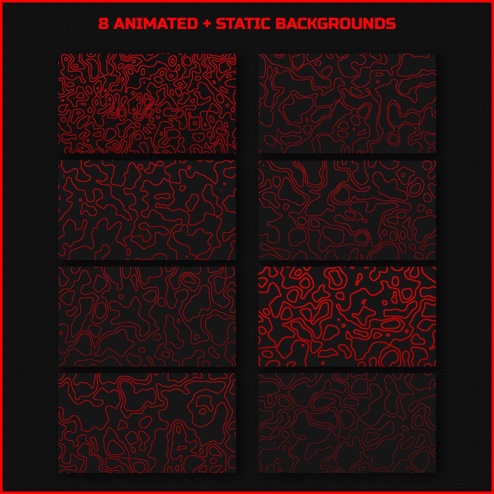 Animated RED Stream Overlays Package for Twitch, Youtube, OBS ...