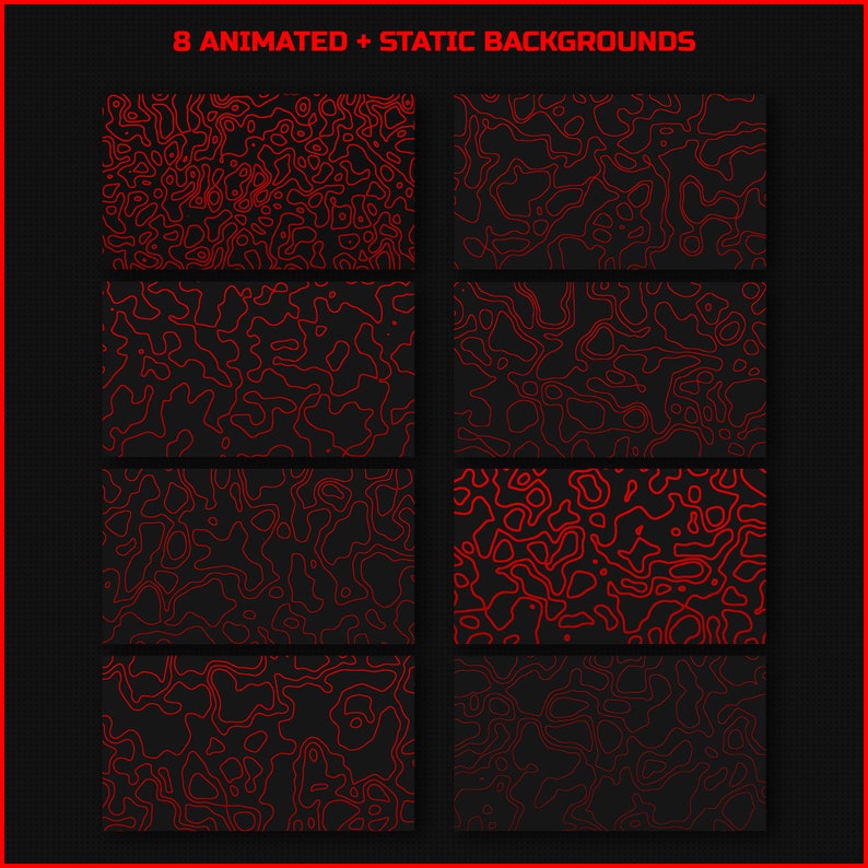 Animated RED Stream Overlays Package for Twitch, Youtube, OBS ...