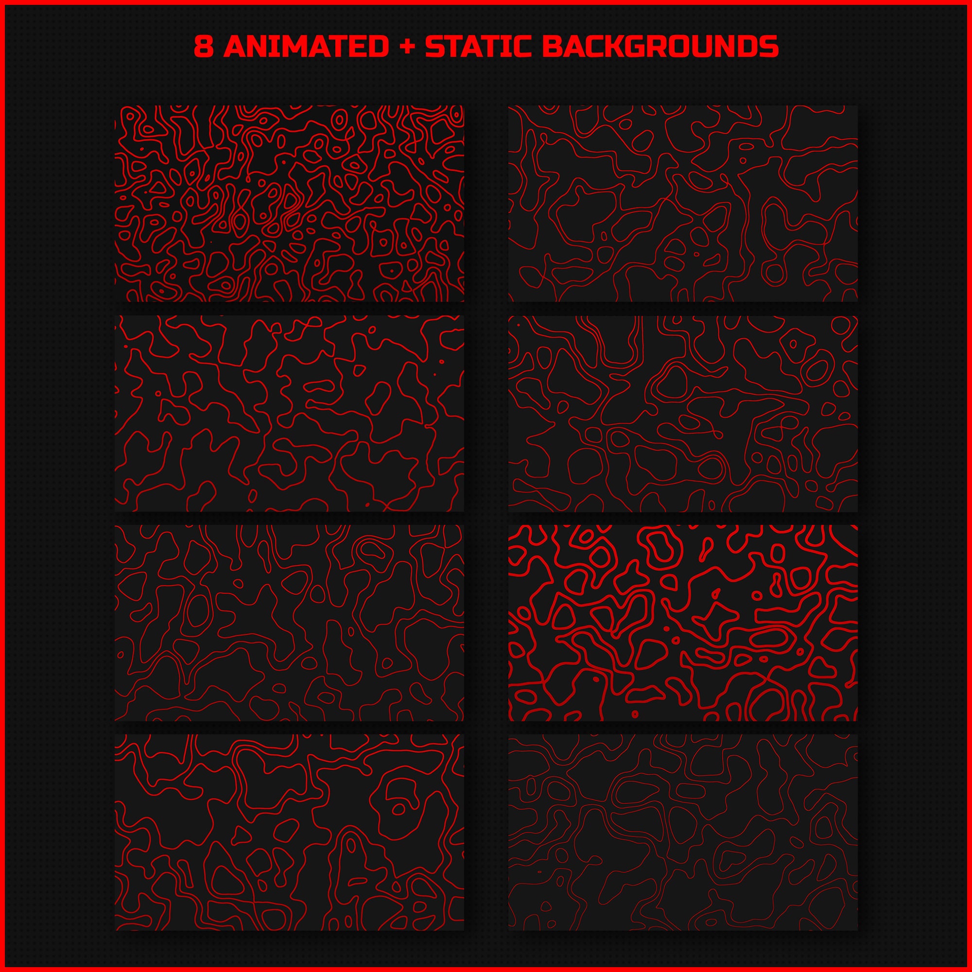 Animated RED Stream Overlays Package for Twitch, Youtube, OBS ...