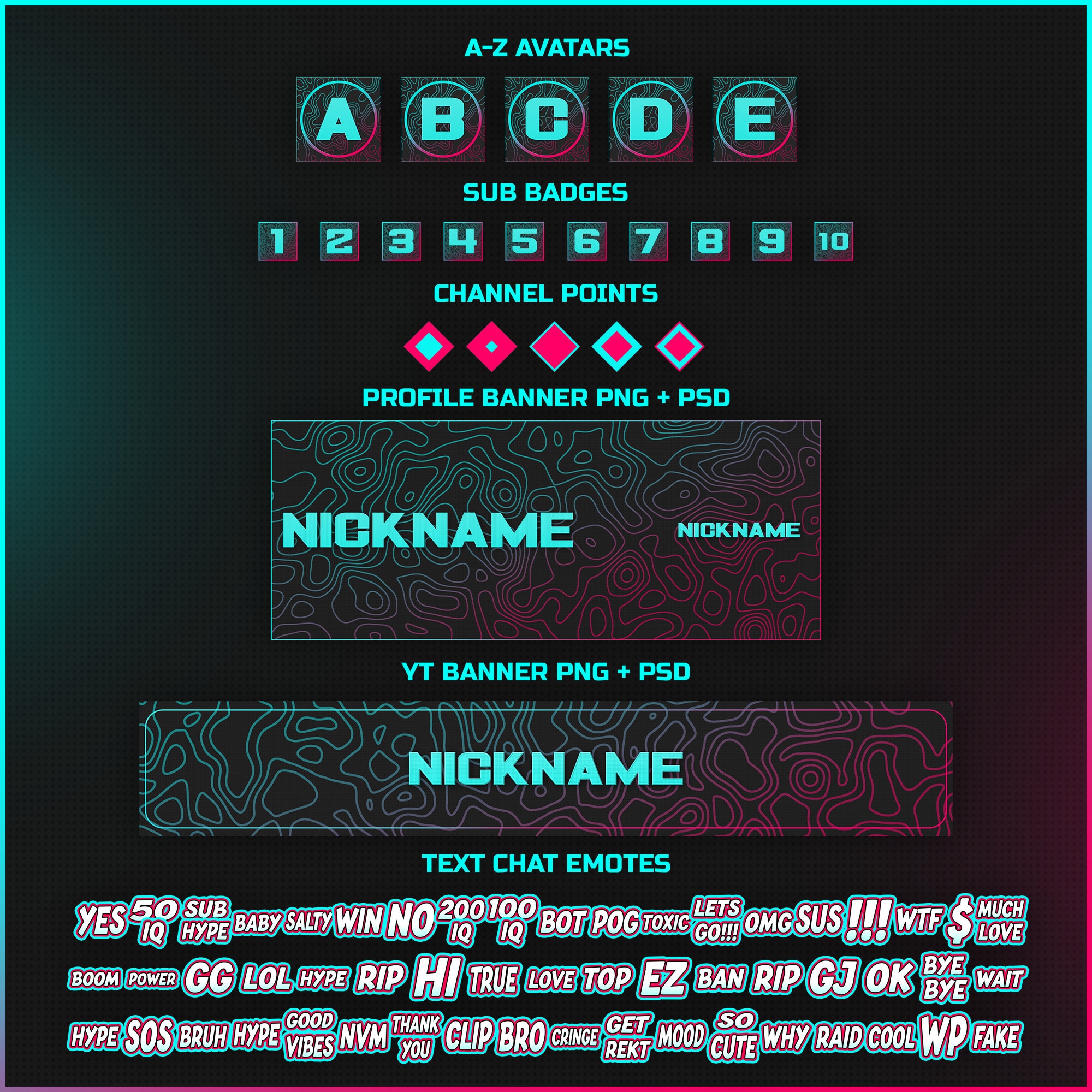 Animated NEON Stream Overlays Package for Twitch, Youtube, OBS ...