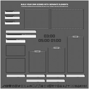 Animated WHITE Stream Overlays Package for Twitch, Youtube, OBS ...