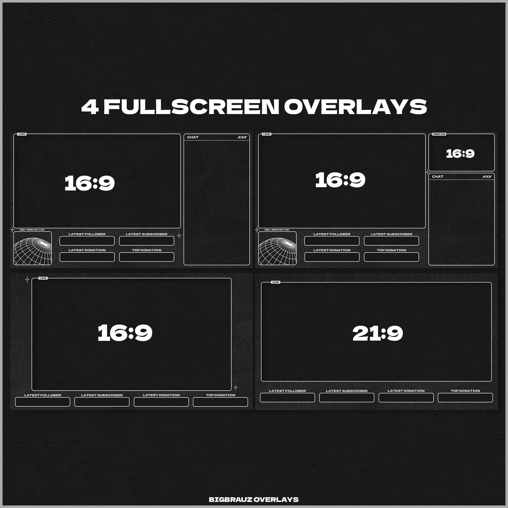 Animated Dark Stream Overlay Package: Y2K Brutalism Style - Etsy