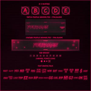 PINK NEON Stream OVERLAYS Package With Lighting Effects - Etsy