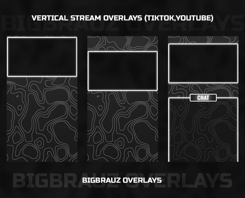 Animated Black & White Tiktok Stream Overlay Package (digital Download ...