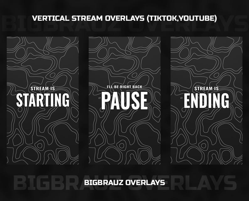 Animated Black & White Tiktok Stream Overlay Package (digital Download ...