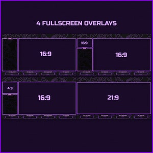 Animated Purple Stream Overlays Package for Twitch, Youtube, OBS ...