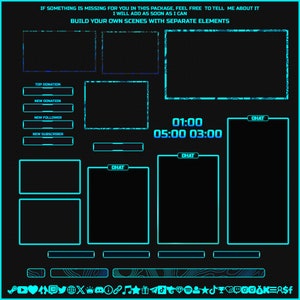 Animated BLUE Stream Overlays Package for Twitch, Youtube, OBS ...