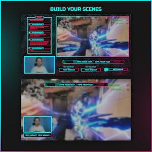 Animated NEON Stream Overlays Package for Twitch, Youtube, OBS ...