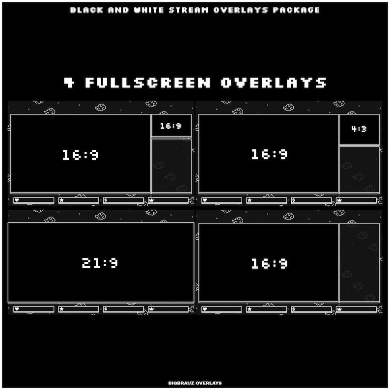 Animated DARK Stream Overlays Package for Twitch, Youtube, OBS ...