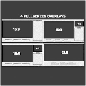 Animated WHITE Stream Overlays Package for Twitch, Youtube, OBS ...