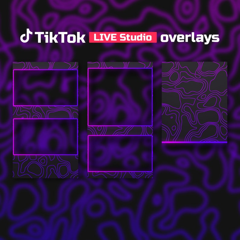 ANIMATED Purple TIKTOK Streaming Overlay Package Tiktok Live Animated ...