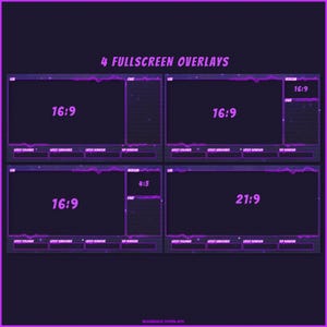 Animated PURPLE NEON Stream OVERLAYS, Panels, Alerts, Webcam Frames ...