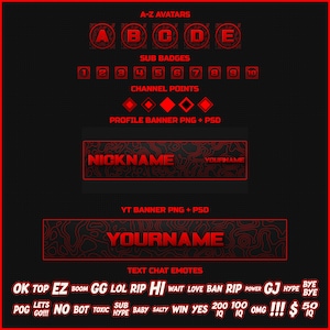 Animated RED Stream Overlays Package for Twitch, Youtube, OBS ...