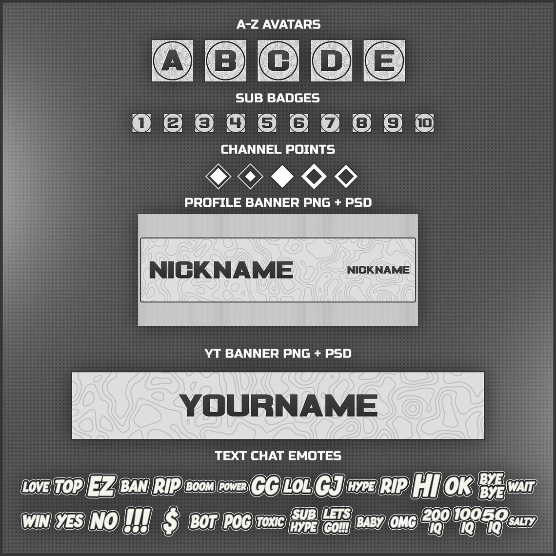 Animated WHITE Stream Overlays Package for Twitch, Youtube, OBS ...