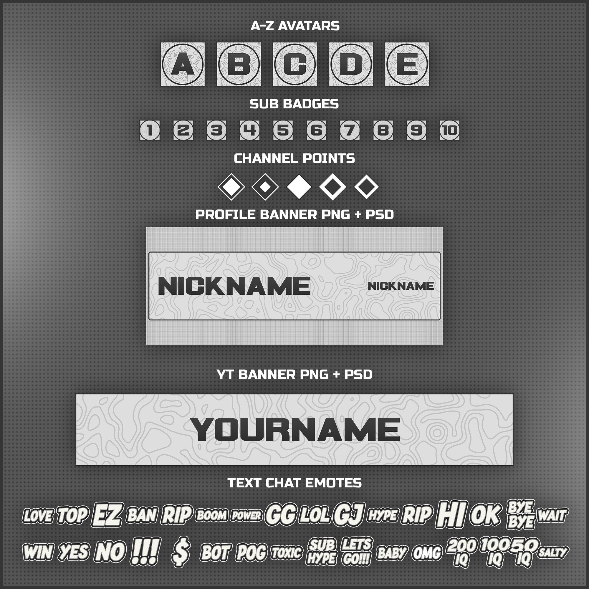 Animated WHITE Stream Overlays Package for Twitch, Youtube, OBS ...