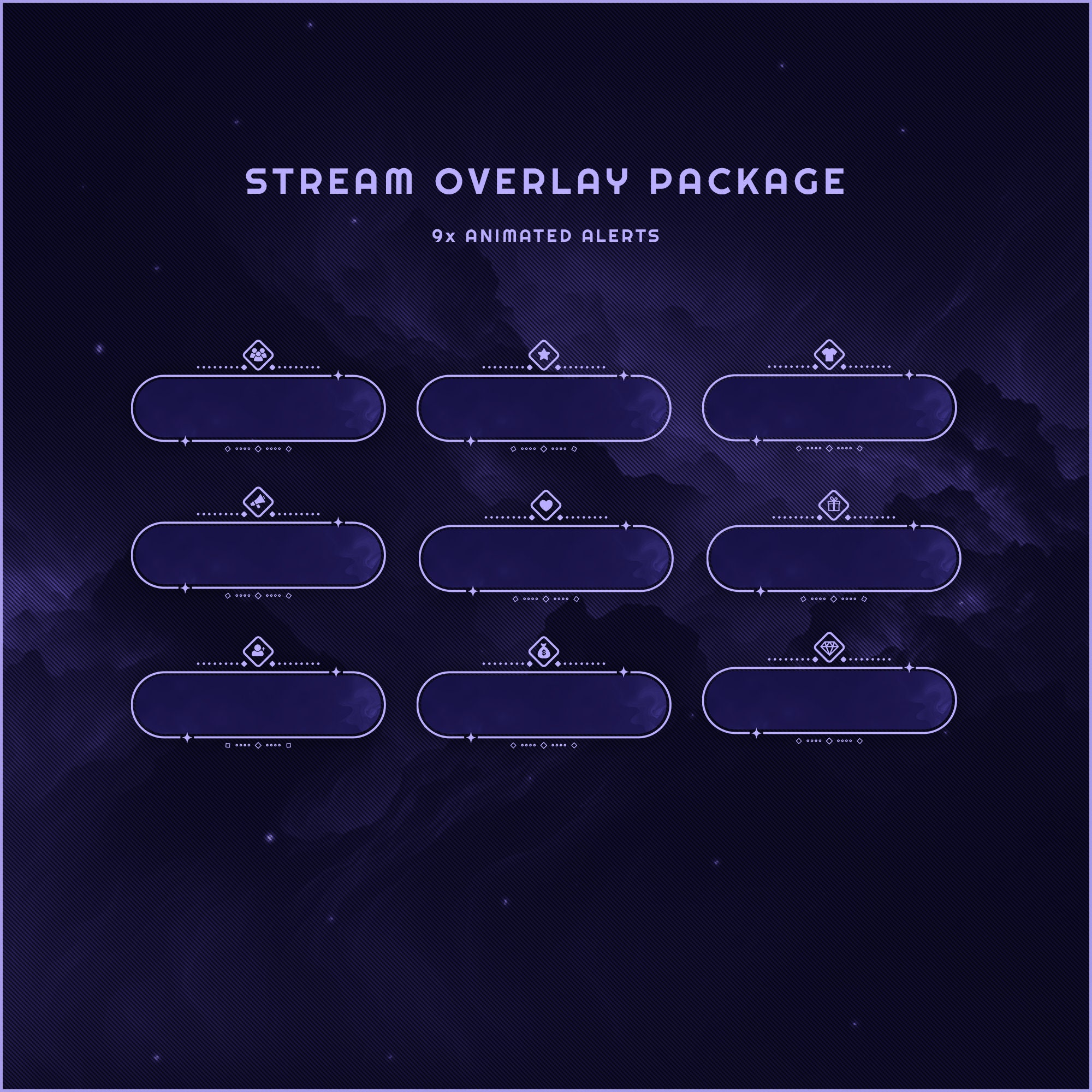 Animated Celestial Stream Overlay Package: Dark Purple Moon Theme - Etsy