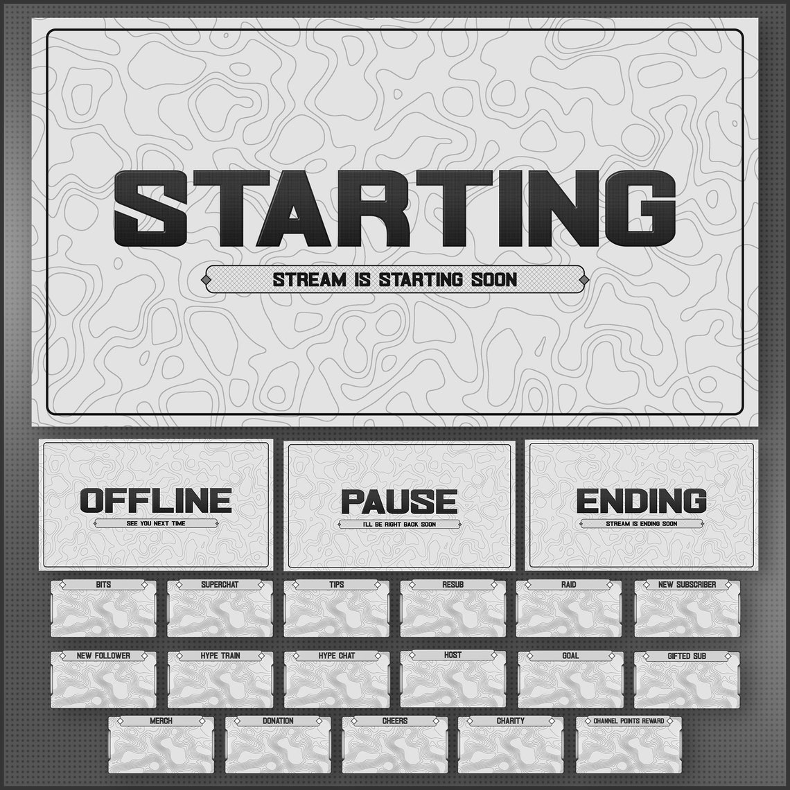 Animated WHITE Stream Overlays Package for Twitch, Youtube, OBS ...