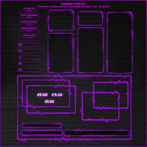 Overlays Stream Animated PURPLE Neon Style Twitch Package - Etsy