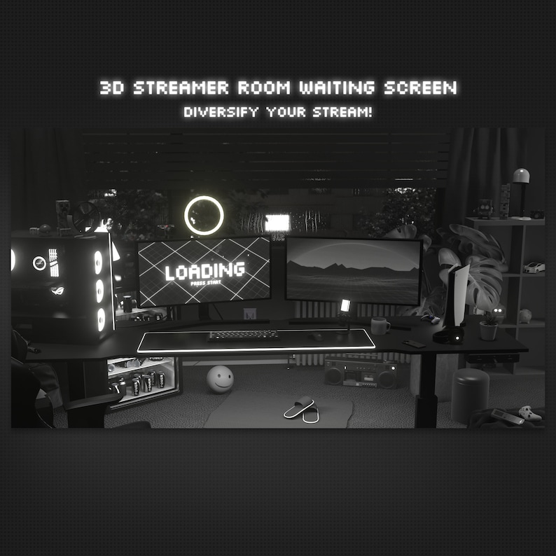 Animated DARK Retro Neon Stream Overlays Package for Twitch, Youtube ...