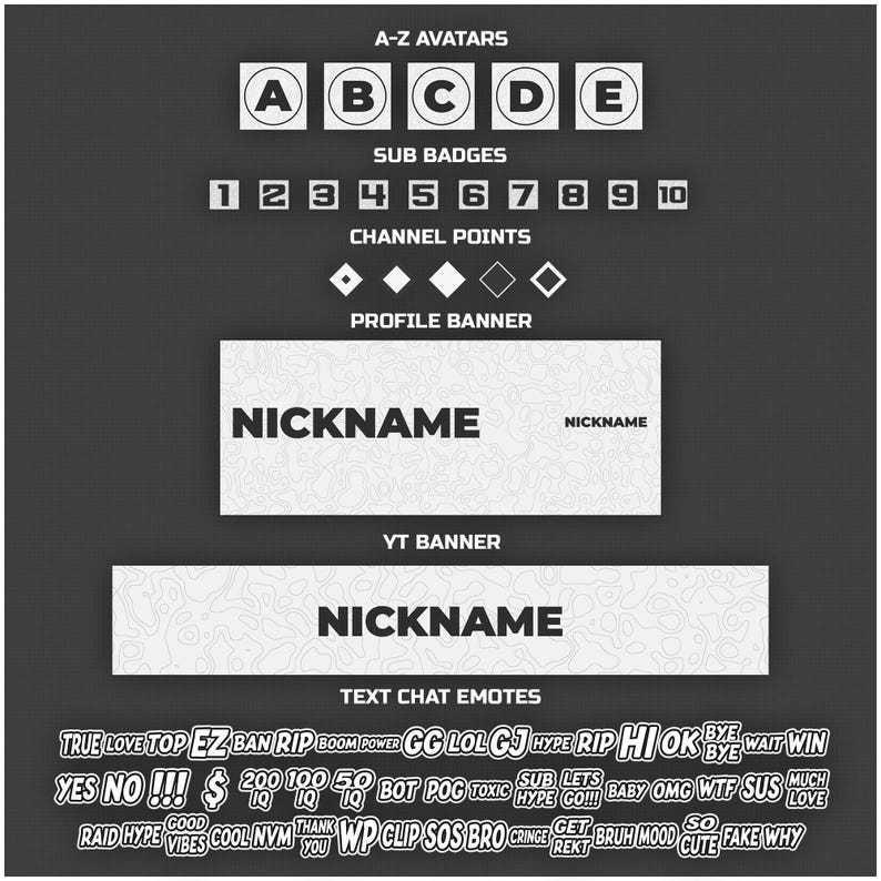 Animated WHITE Stream Overlays Package for Twitch, Youtube, OBS ...