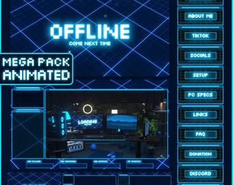 Animated Purple Retro Neon Stream Overlays Package for Twitch, Youtube, OBS, Streamlabs OBS - Etsy