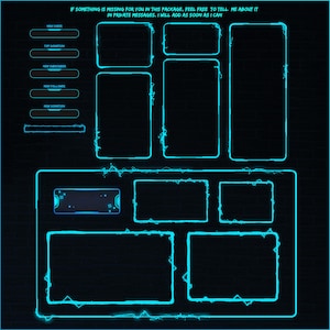 OVERLAYS Stream Animated BLUE NEON Style Twitch Package - Etsy