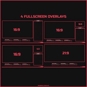 Animated RED Stream Overlays Package for Twitch, Youtube, OBS ...