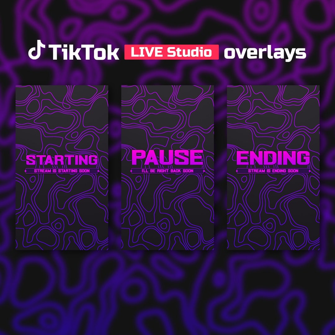 ANIMATED Purple TIKTOK Streaming Overlay Package Tiktok Live Animated ...