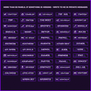 Animated Purple Stream Overlays Package for Twitch, Youtube, OBS ...