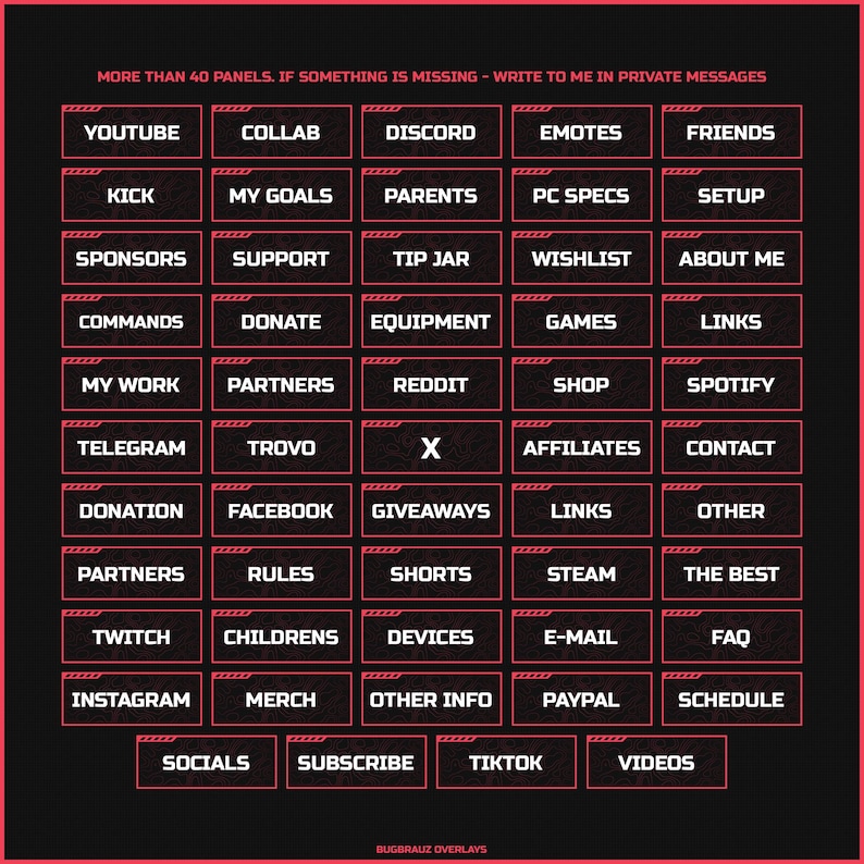 Animated RED Stream Overlays Package for Twitch, Youtube, OBS ...