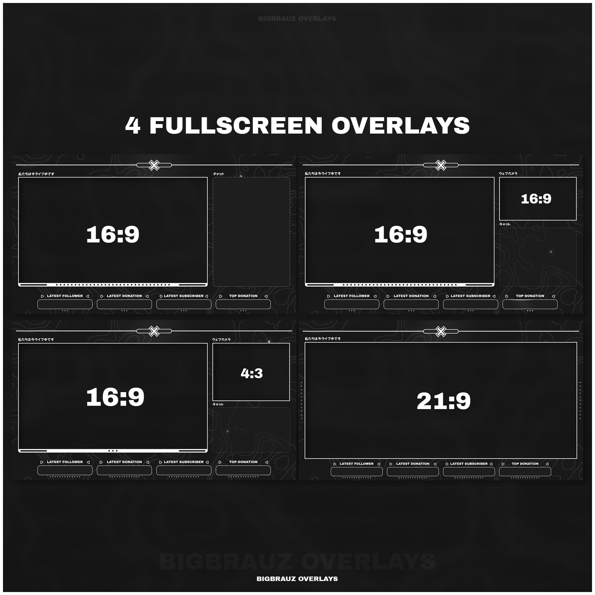 DARK CYBER Stream Overlays Package for Twitch, Youtube, OBS, Streamlabs ...