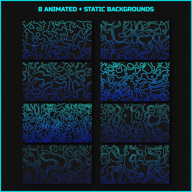 Animated BLUE Stream Overlays Package for Twitch, Youtube, OBS ...